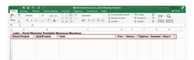 Planning maken in Excel in 5 stappen + gratis template