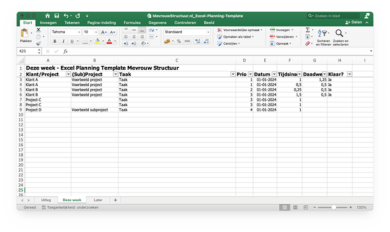 Planning maken in Excel in 5 stappen + gratis template